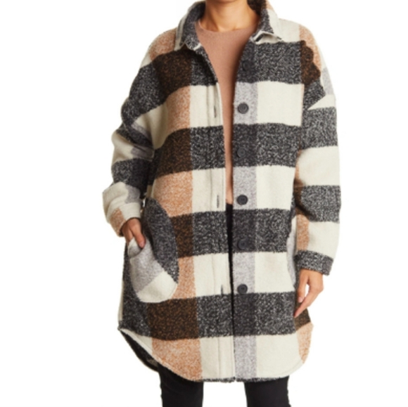 RDI | Jackets & Coats | Rdi Oversized Shirt Tail Shacket Oversized ...